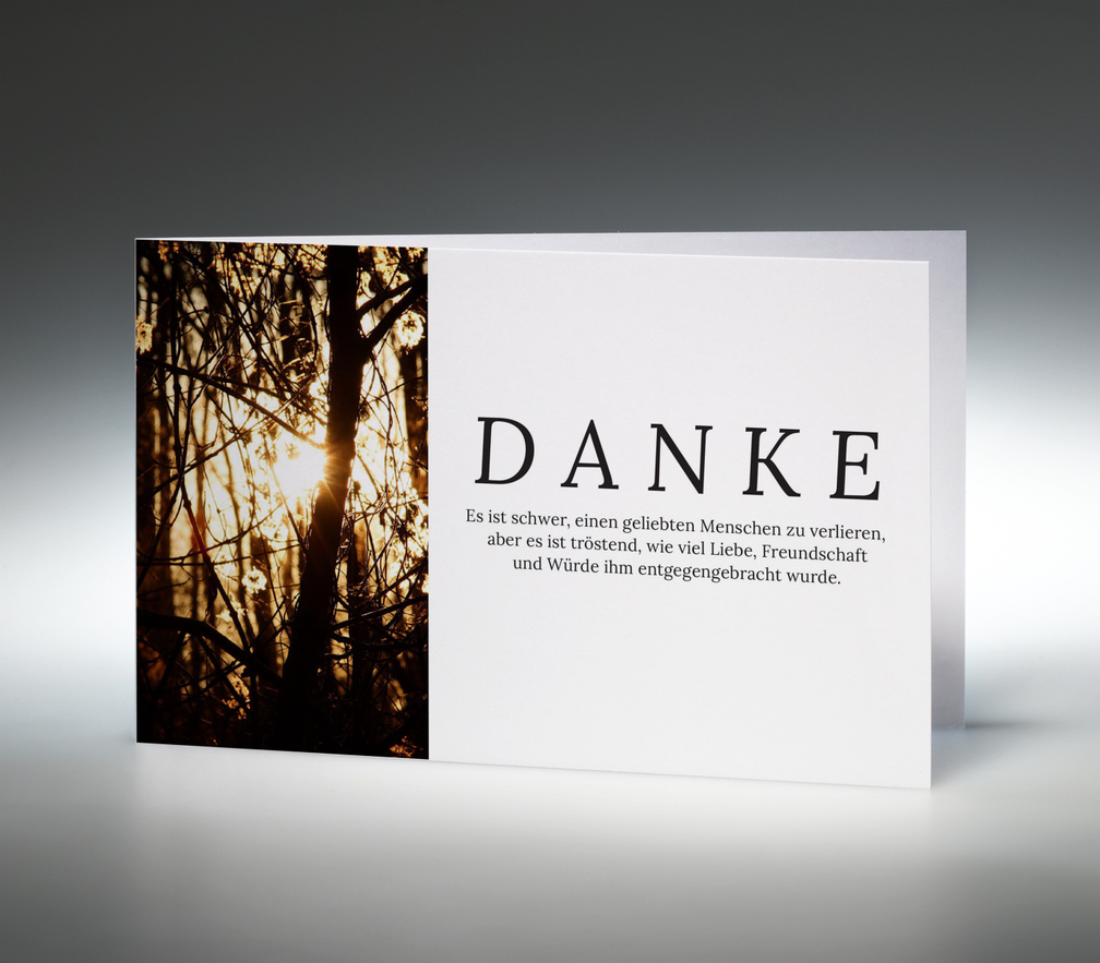Danksagung Trauer Ähren Klappkarte / Hoch † Memento Danksagungen trauer ...